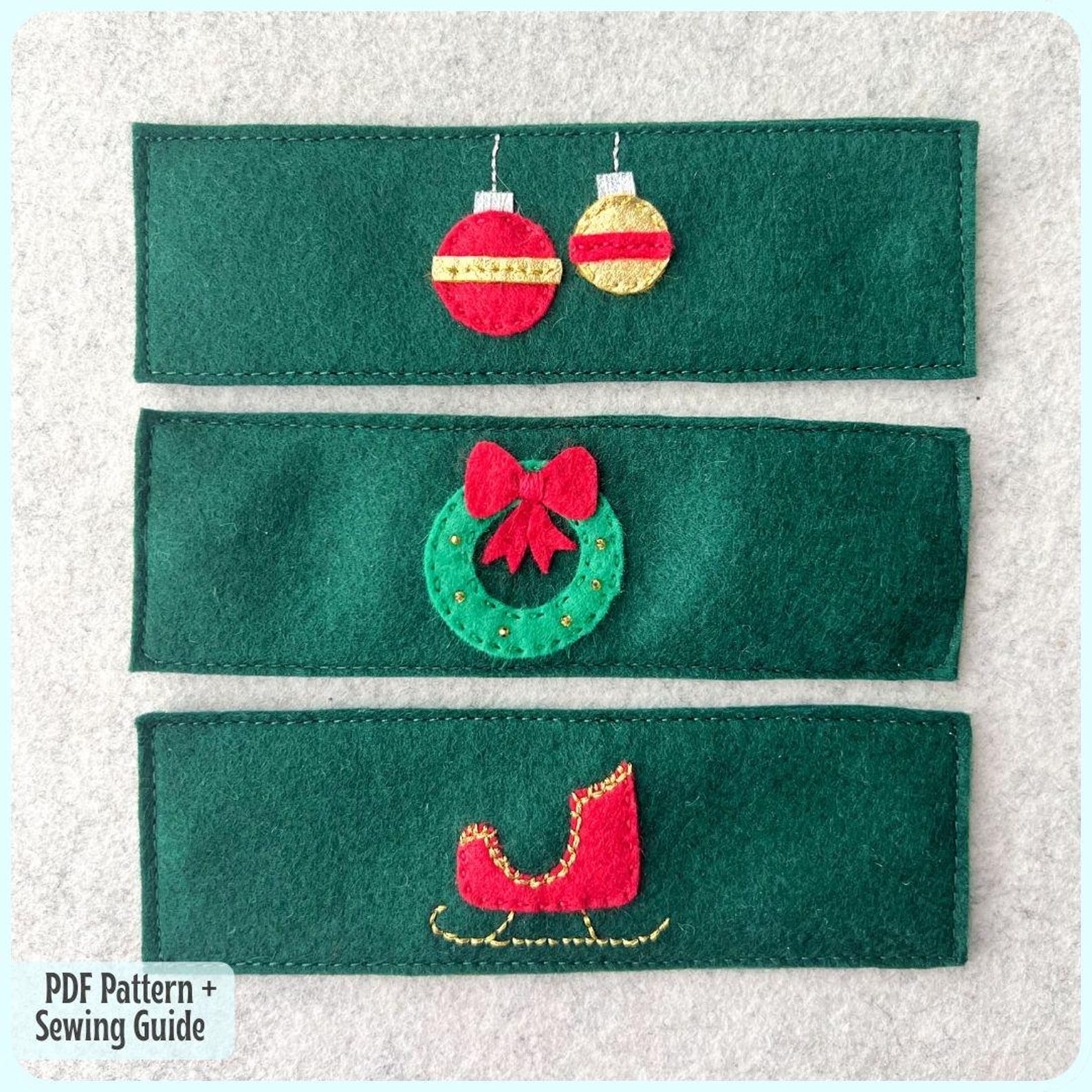 Felt Christmas Napkin Ring PDF Pattern and Instructions: Instant ...