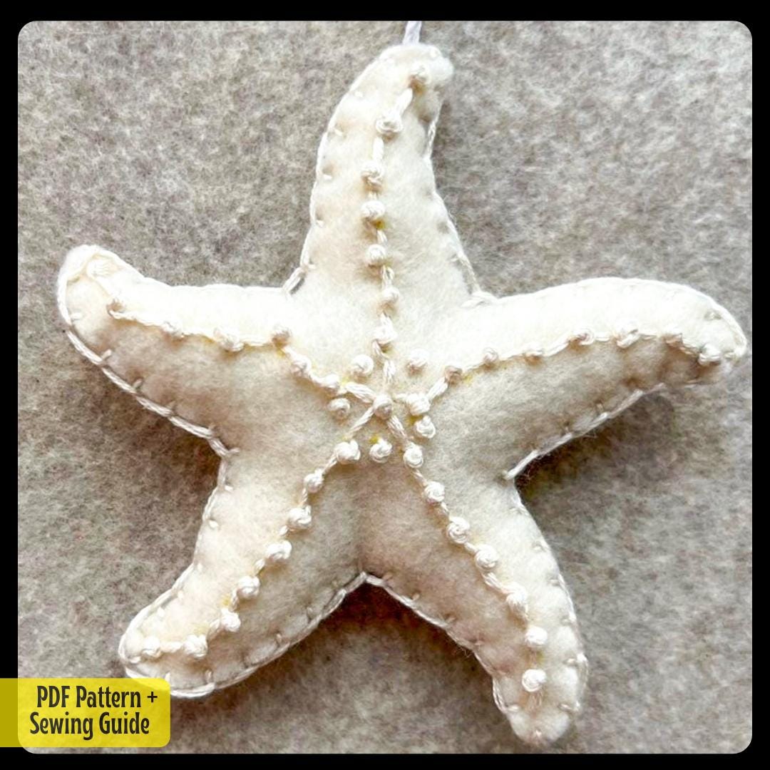 Felt Starfish Ornament PDF Template Pattern & Instructions – Coastal ...