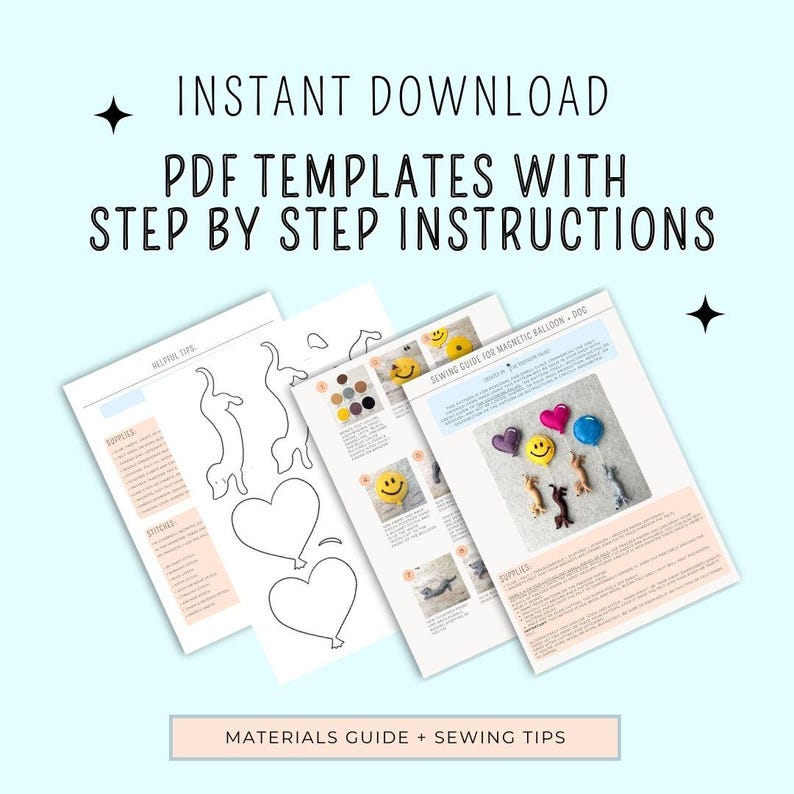 Felt French Fries & Ketchup Ornament PDF Pattern: Magnetic Plushie With ...