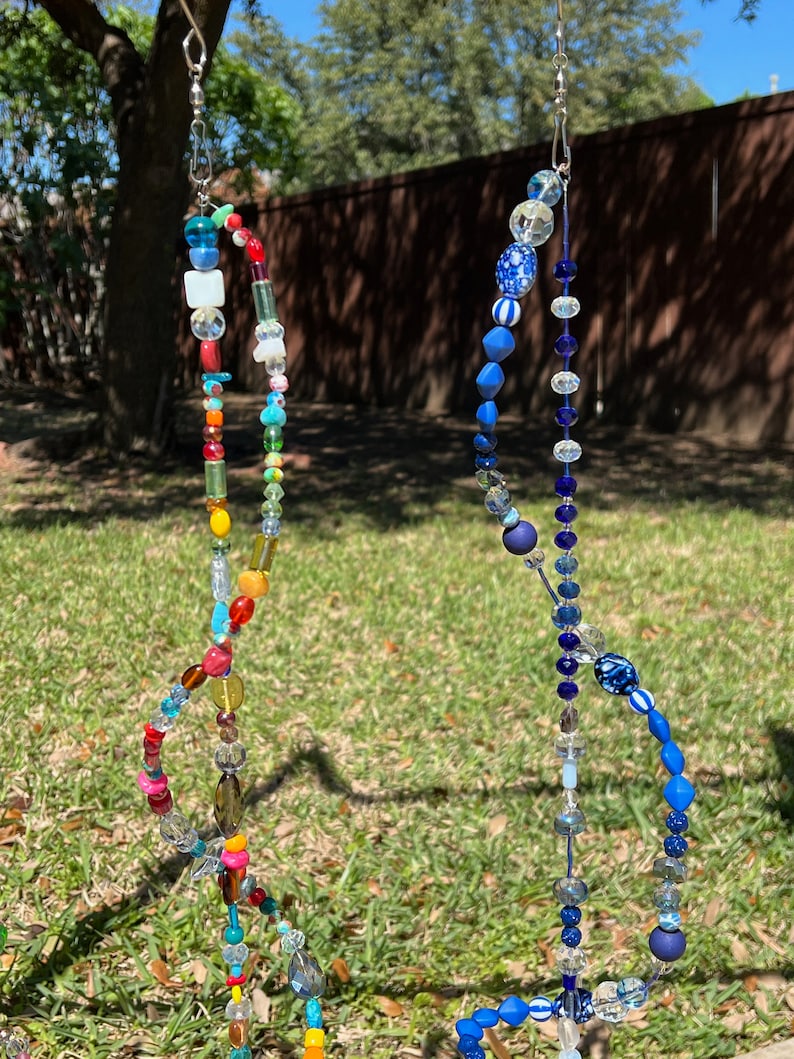 Double Strand Spiral Memory Wire Colorful Beaded & Crystal Sun Catcher ...