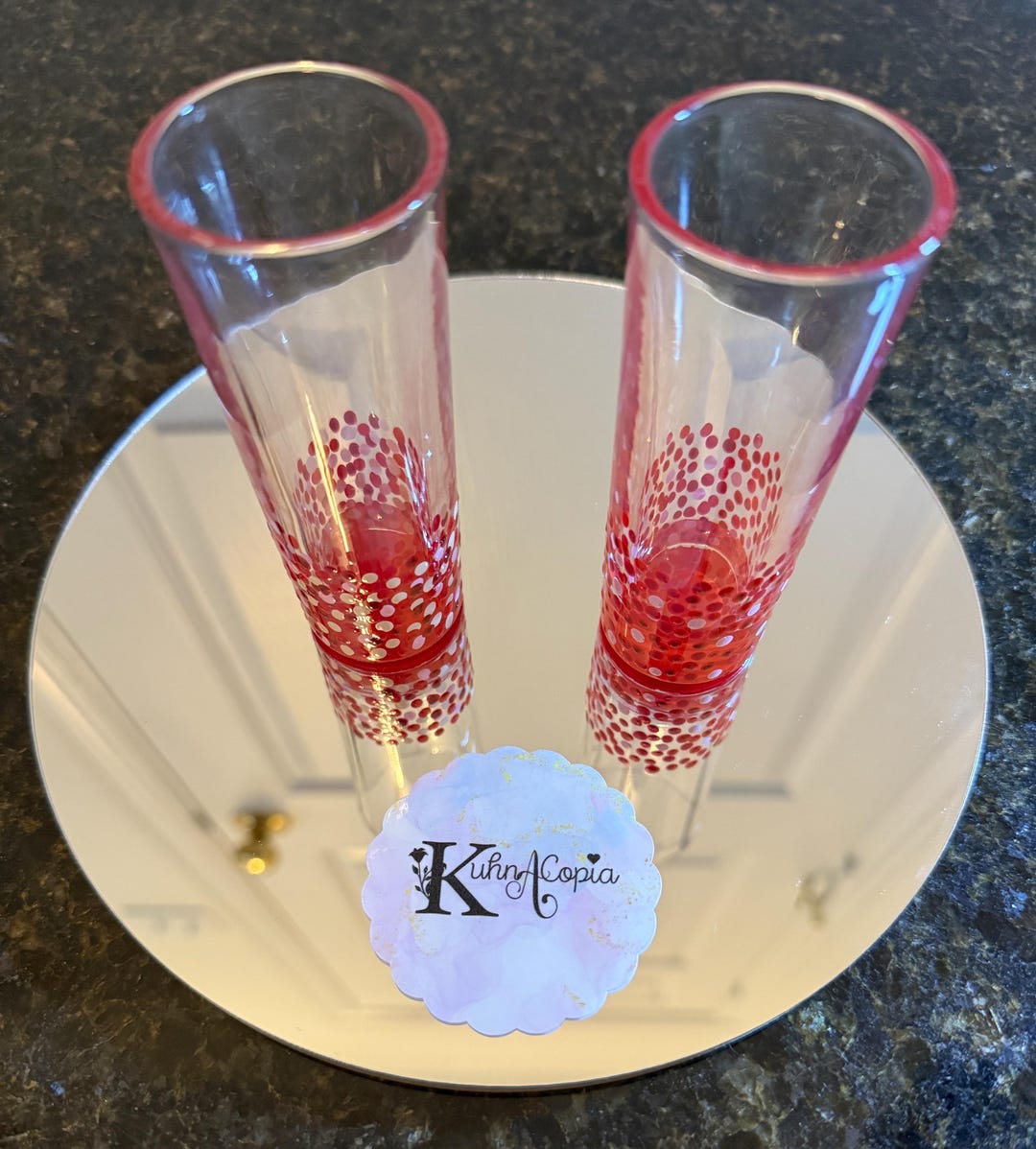 Hand-painted Shot Glasses Confetti Shot Glass Handmade – Set of 2, 2 Oz ...