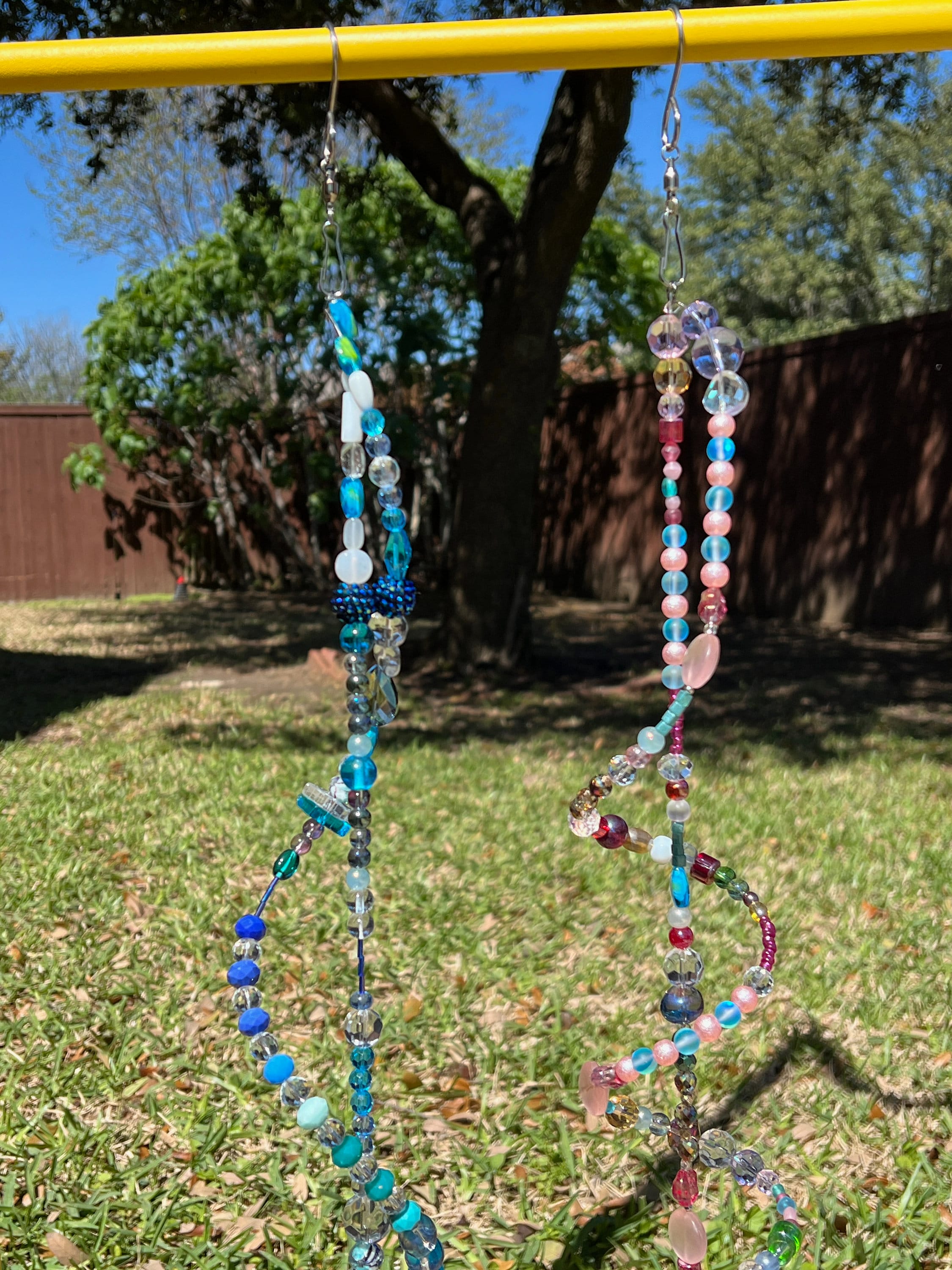 Double Strand Spiral Memory Wire Colorful Beaded & Crystal Sun Catcher ...