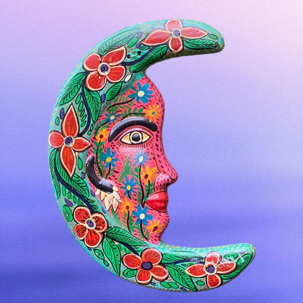 Psychedelic Moon Art - Etsy