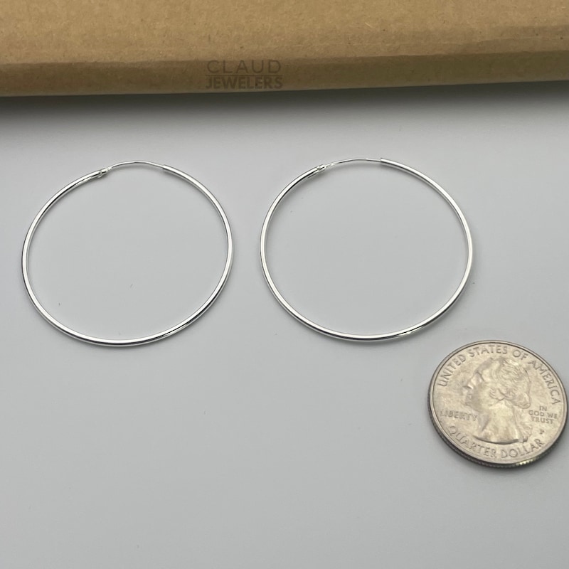 Silver 925 Hoops 30mm - Etsy