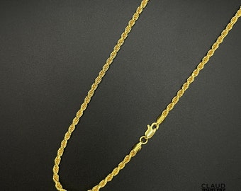 Italian Solid Sterling Silver Rope Link Chain Necklace 925 Silver Chain ...