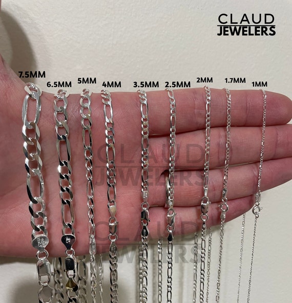 Silver figaro link chain store