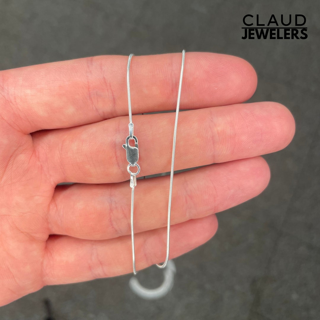 Solid 925 Sterling Silver 1.5MM Snake Chain Necklace Italian Made ...