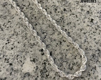 Italian Solid Sterling Silver Miami Cuban Link Chain Necklace 925 ...