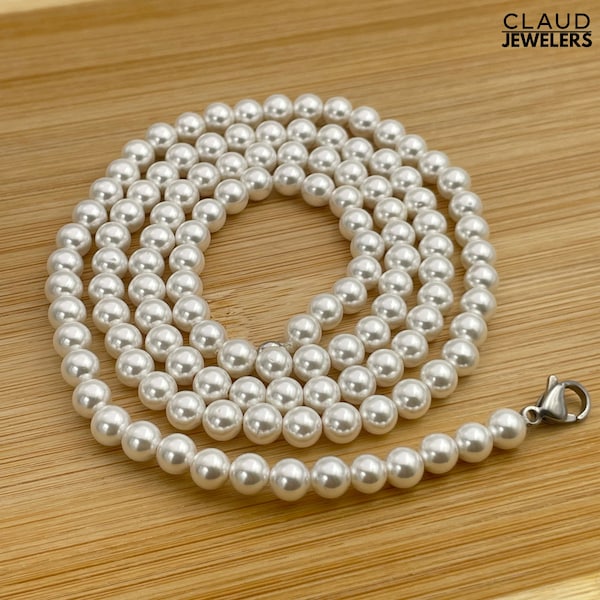 Long Pearl Necklace - Etsy