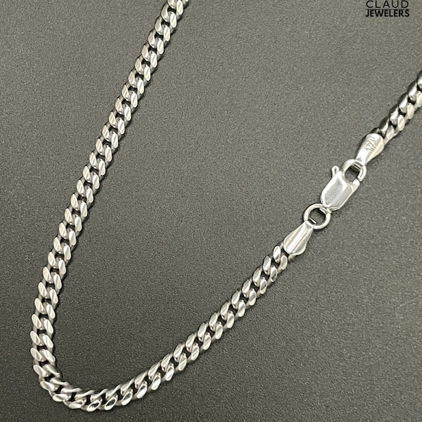 Cuban Link Chain 4mm Silver - Etsy