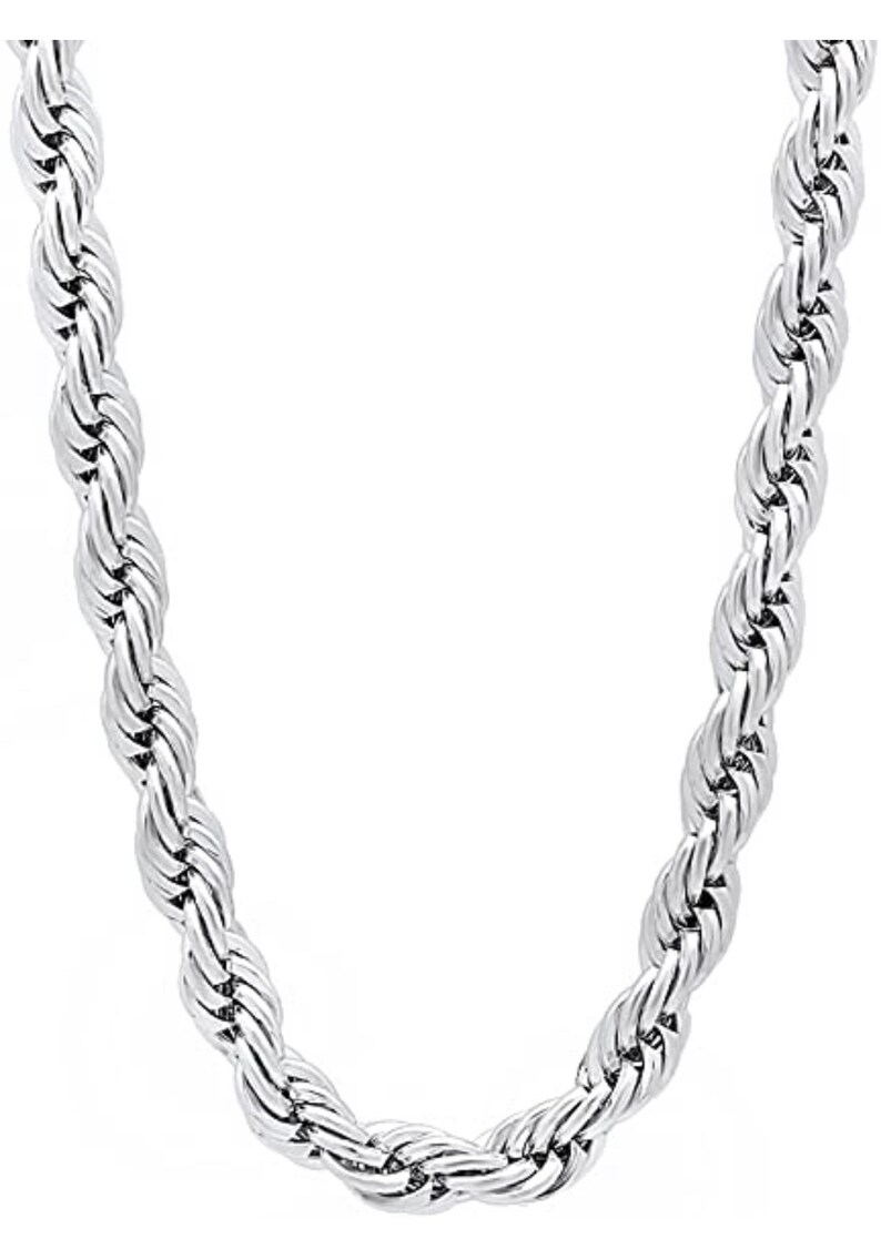 925 Solid Sterling Silver 5mm Twisted Rope Chain Necklace - Etsy