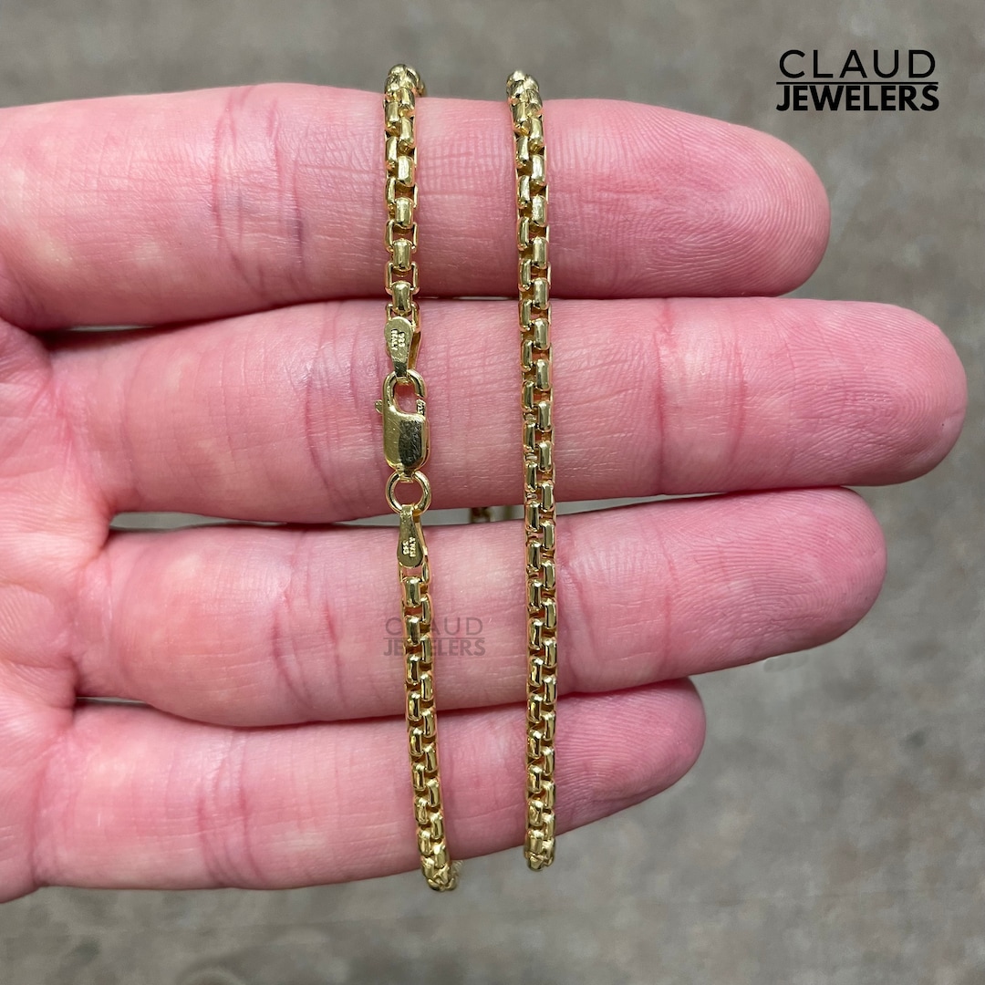 Italian Sterling Silver 2.7MM Round Box Link Chain Necklace Silver ...