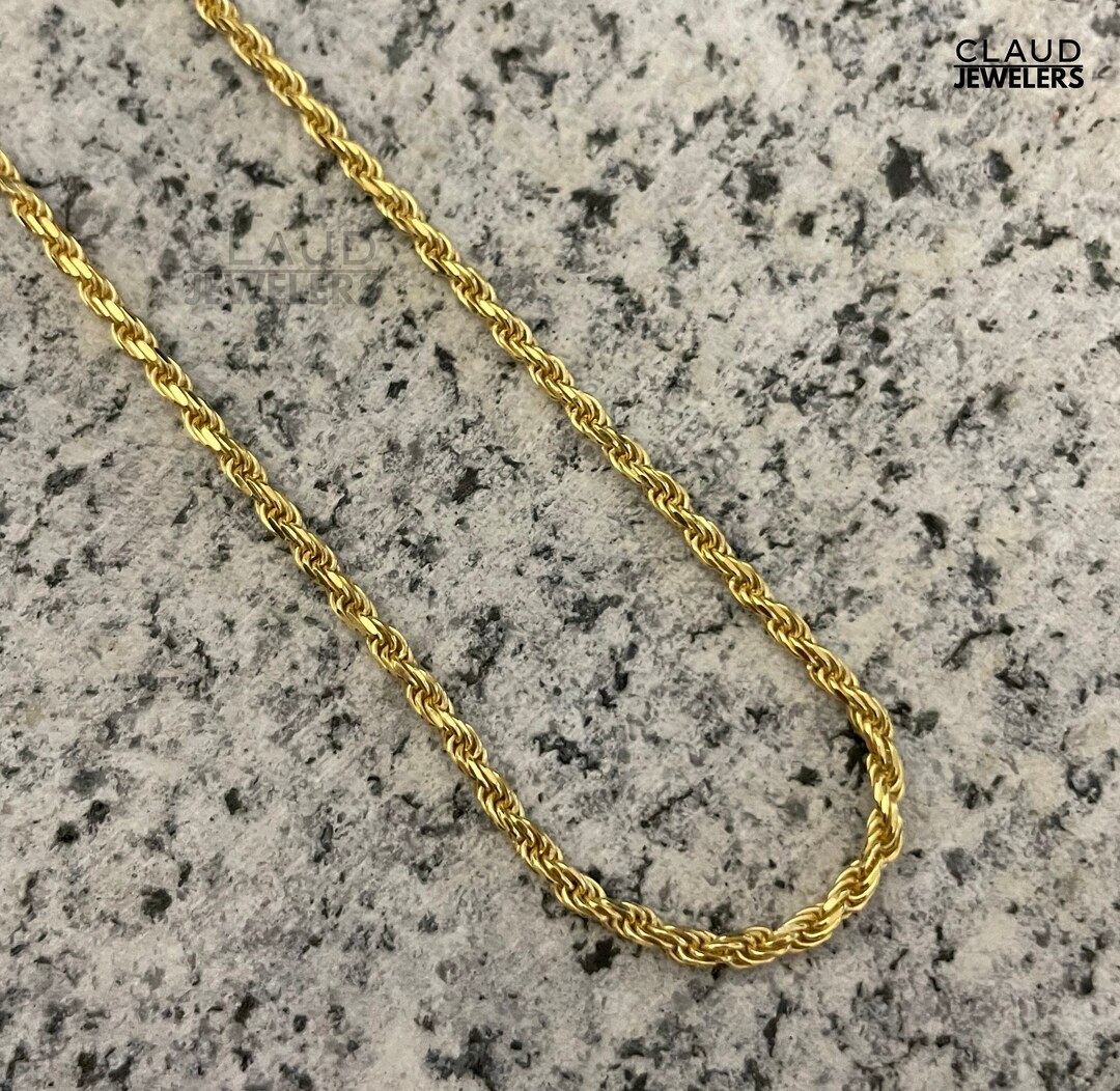 Solid 925 Sterling Silver 3MM Thick Rope Chain Necklace Italian Made ...