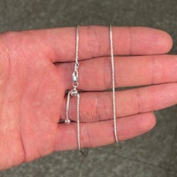 Sterling Silver Adjustable Chain Necklace , 18 Inch Chain Slider Bead ...