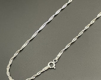 Italian Solid Sterling Silver Rope Link Chain Necklace 925 - Etsy