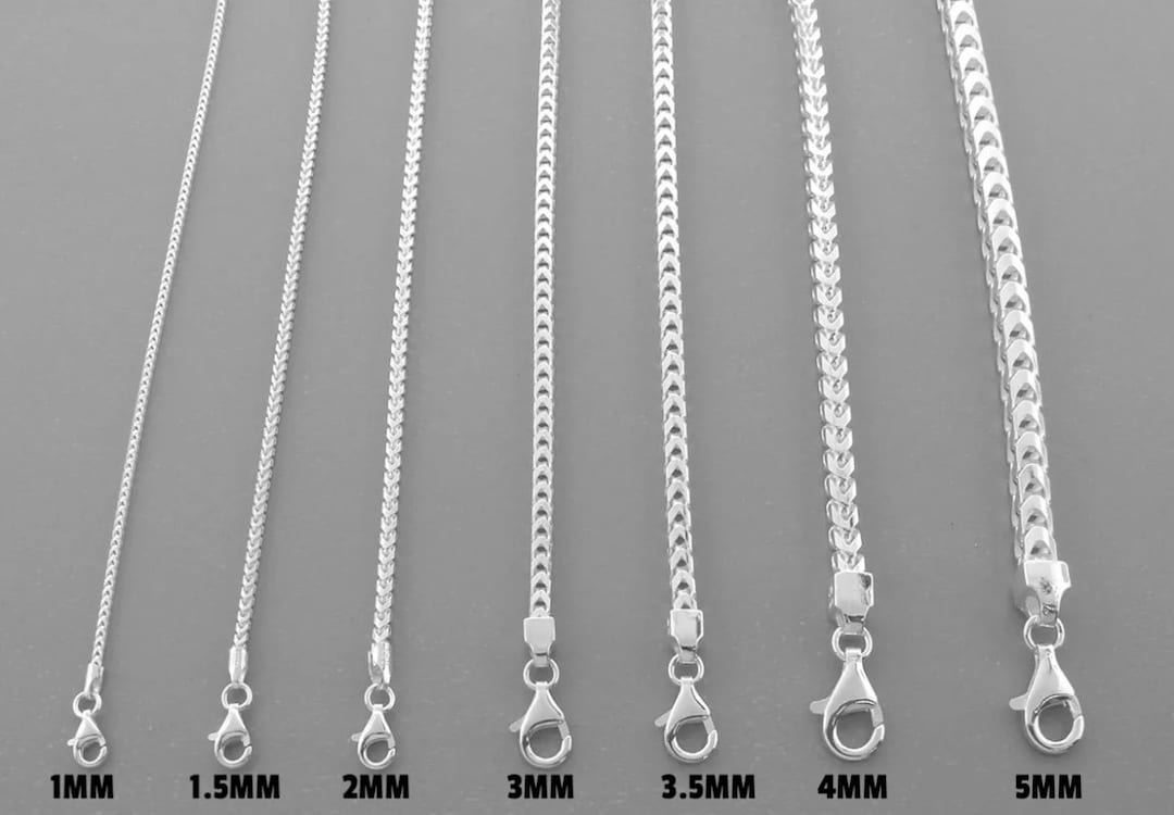 Italian Solid Sterling Silver Franco Link Chain Necklace 925 Silver ...