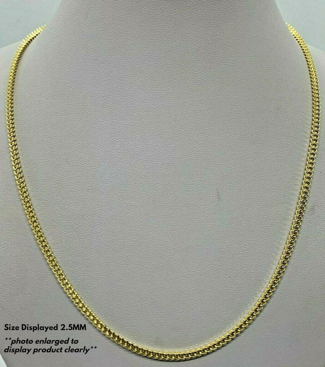 925 Sterling Silver Franco Box Link Chain Necklace Italian Made 14k ...
