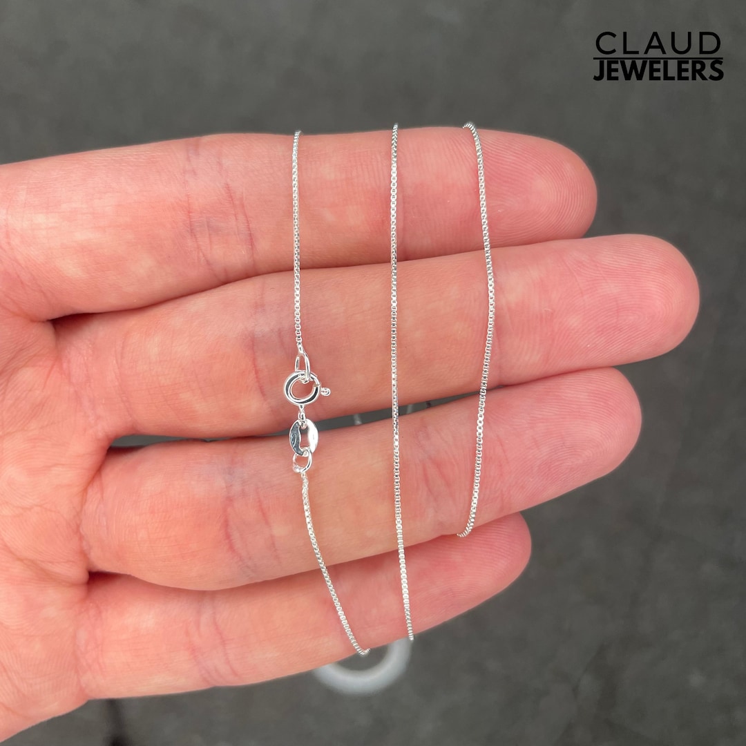 925 Sterling Silver Box Link Chain Necklace Men and Women - Etsy
