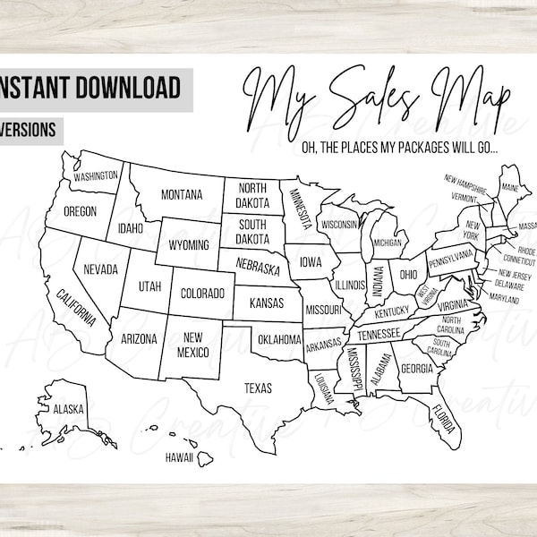 Printable Sales Map for Small Business - Etsy