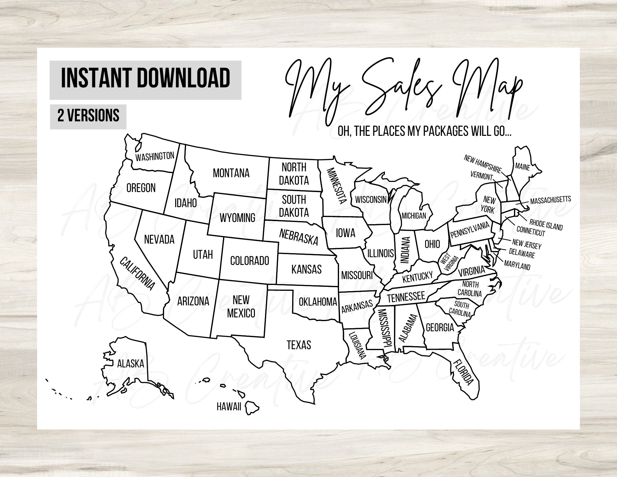 Small Business Sales U.S. Map (digital Download) - Etsy