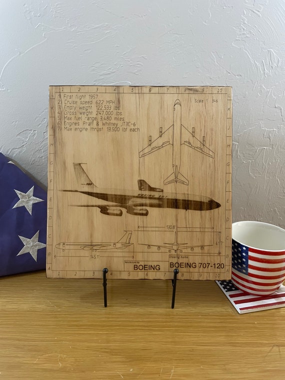 Boeing 707-120 Commercial Jet Blueprint Wall Art Laser | Etsy