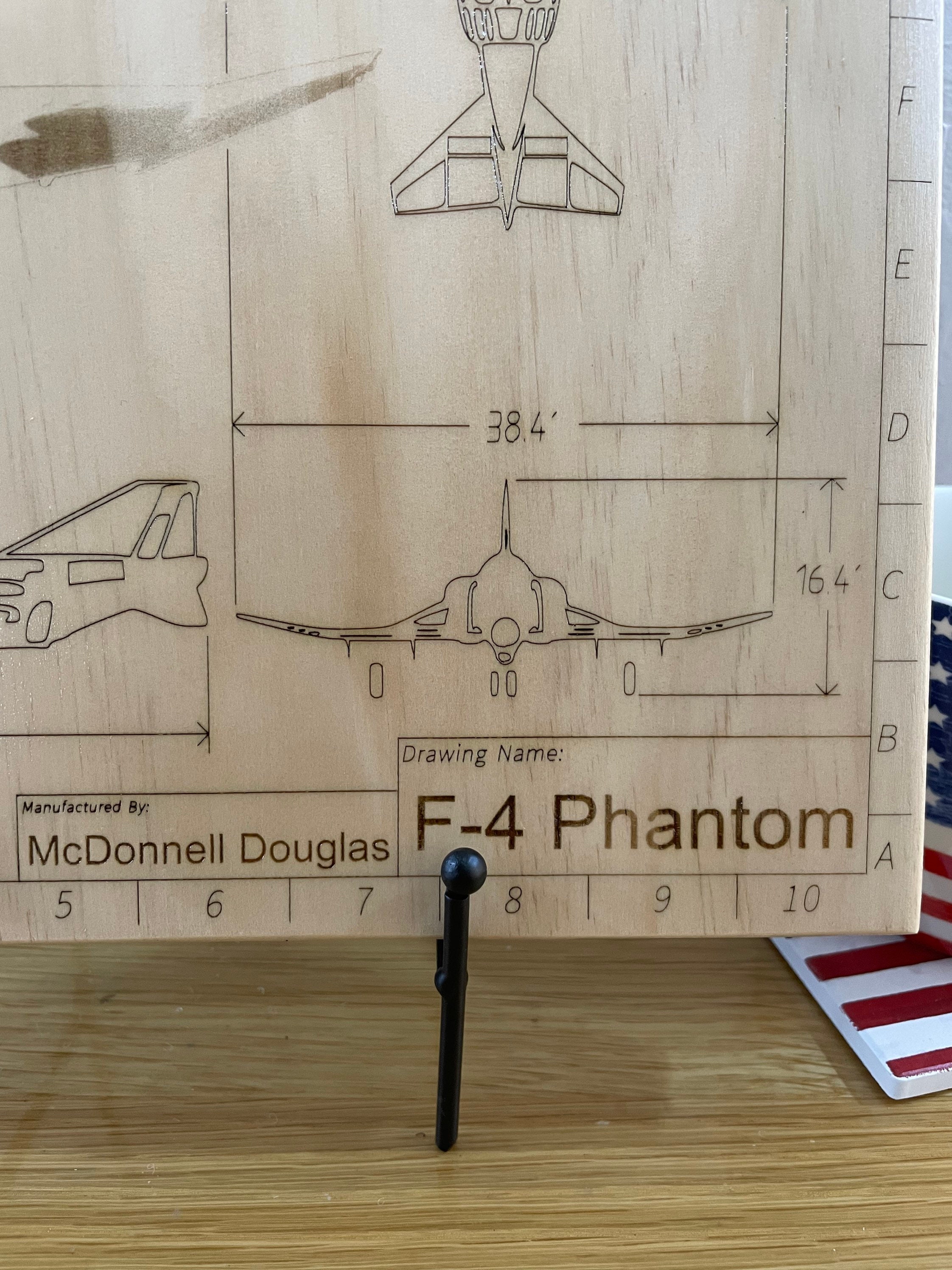 Mcdonnell Douglas F4 Phantom Blueprint Wall Art Woodburn - Etsy UK