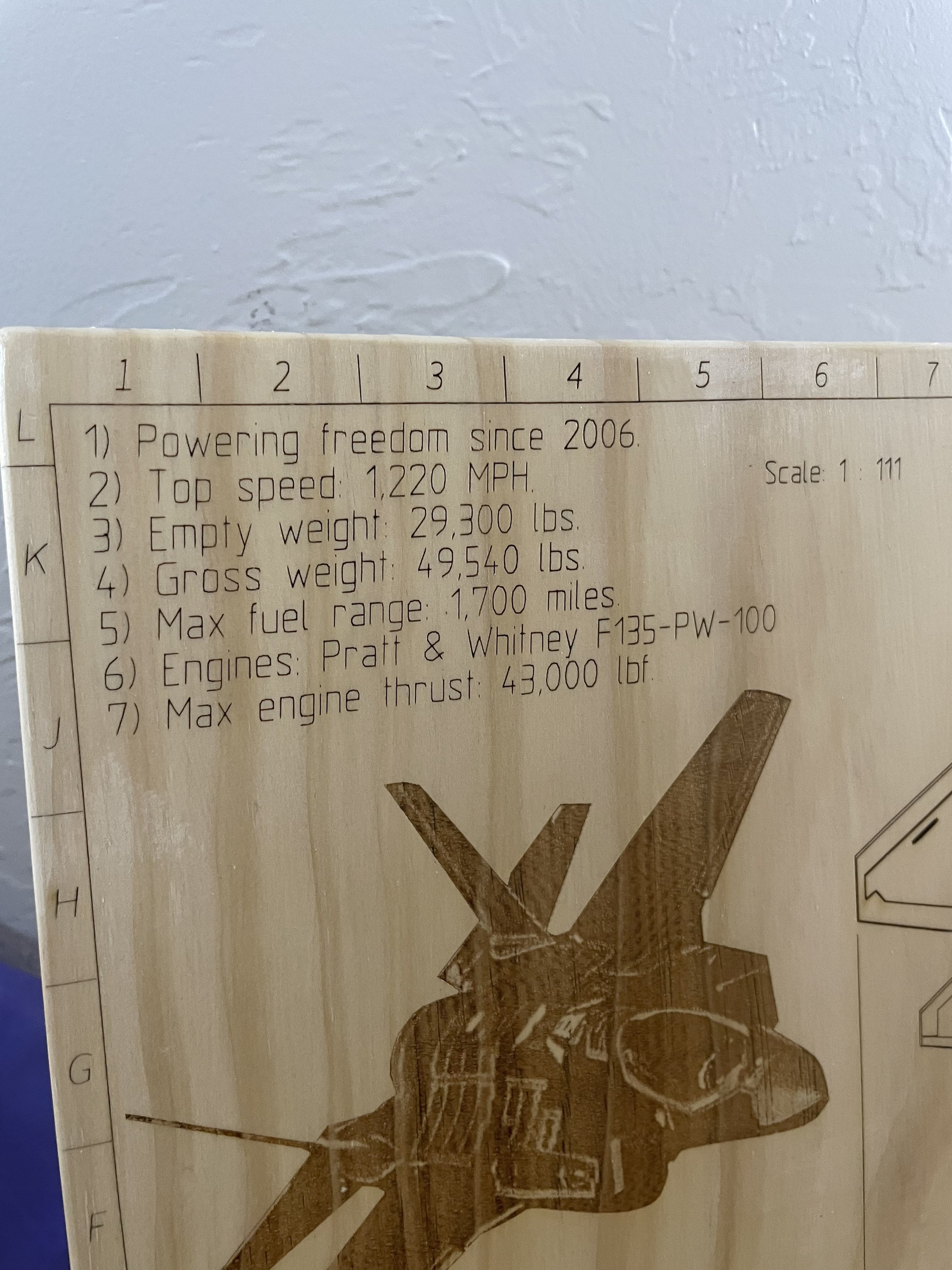 Lockheed Martin F-35 Lightning II Blueprint Wall Art Laser - Etsy