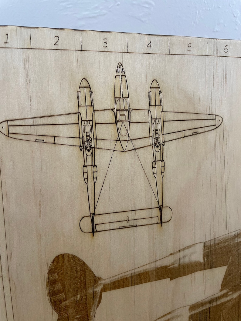 Lockheed P-38 Lightning Blueprint Wall Art Laser Engraving. - Etsy