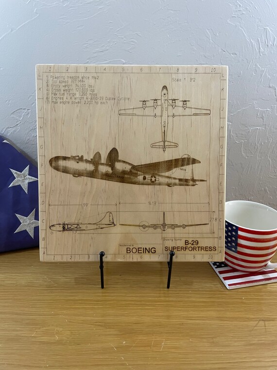Boeing B-29 Superfortress Bomber Blueprint Wall Art Laser | Etsy