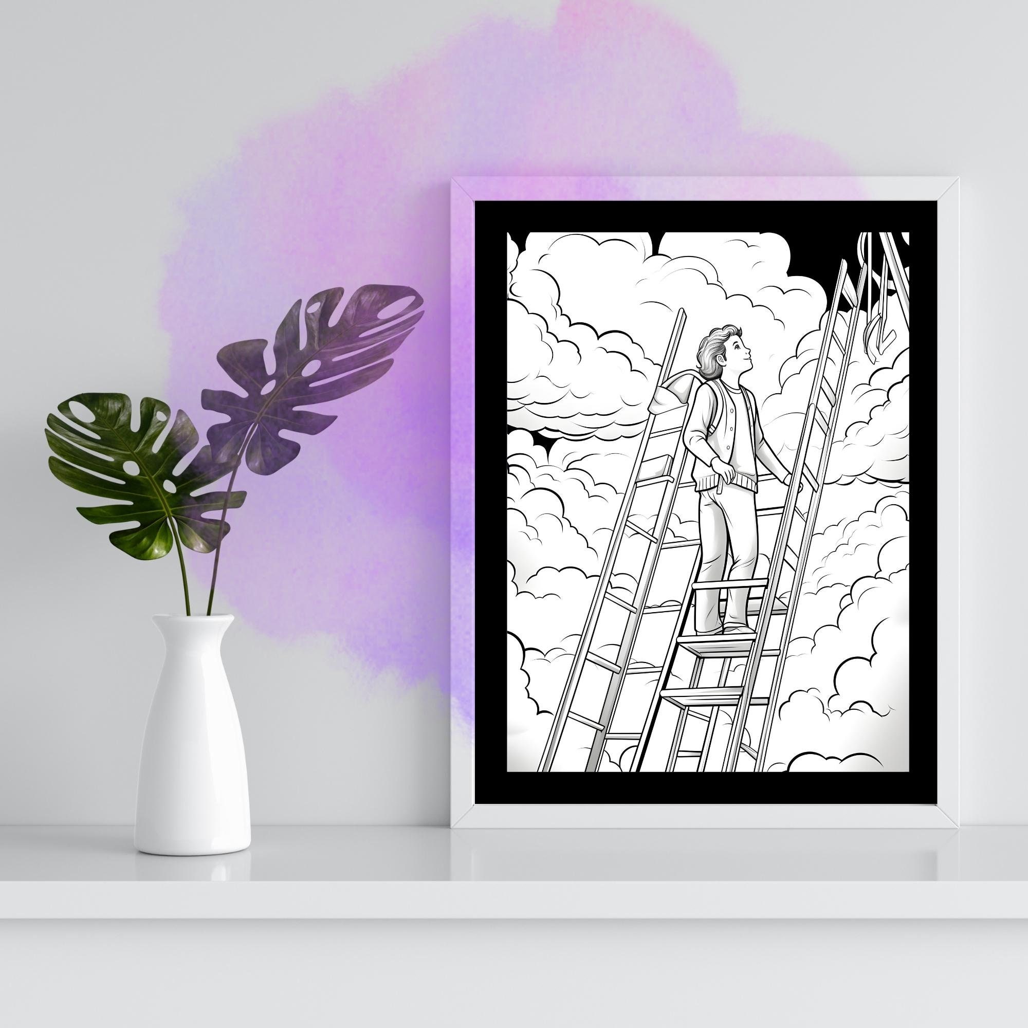 Sky Adventure Coloring Pages for Adults and Kids, Coloring Book for ...