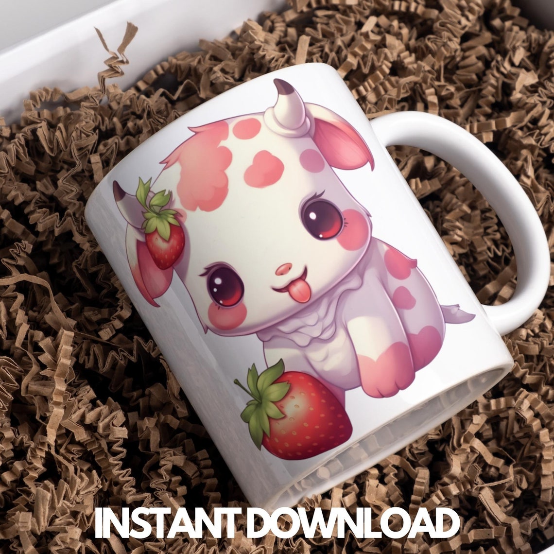 Strawberry Cow SVG PNG JPG | Pink Cow Clipart | Cute Cow | Baby Cow ...