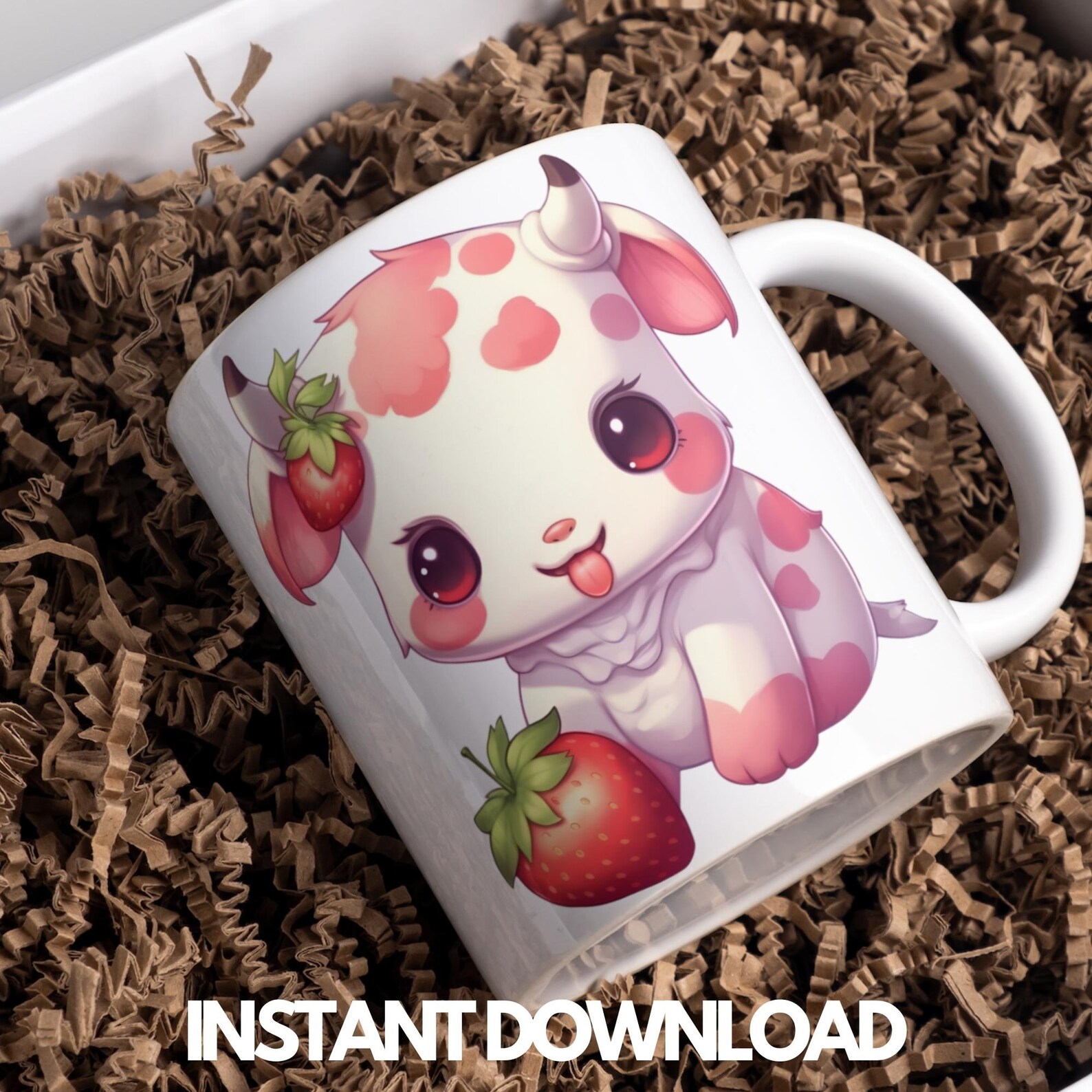 Strawberry Cow SVG PNG JPG | Pink Cow Clipart | Cute Cow | Baby Cow ...