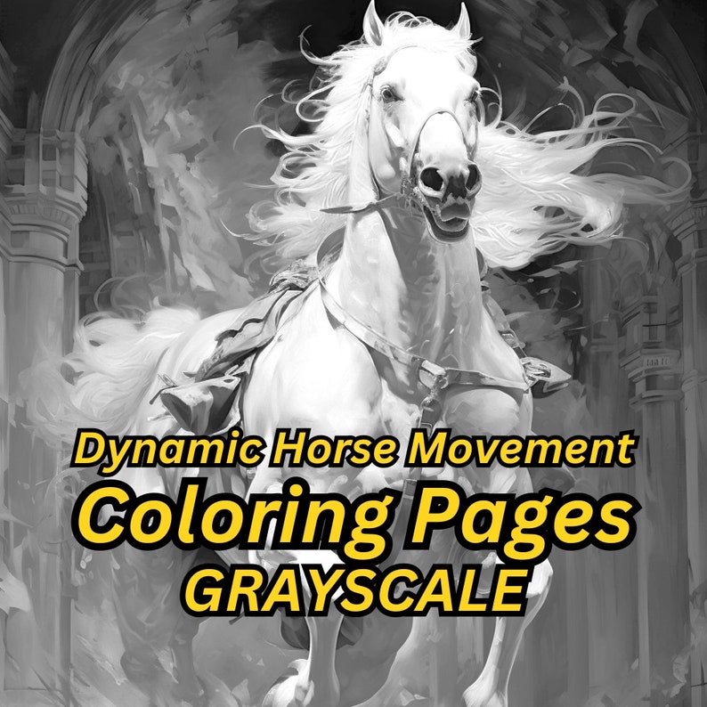 Dynamic Horse Movement Coloring Pages for Adults and Kids, Coloring ...