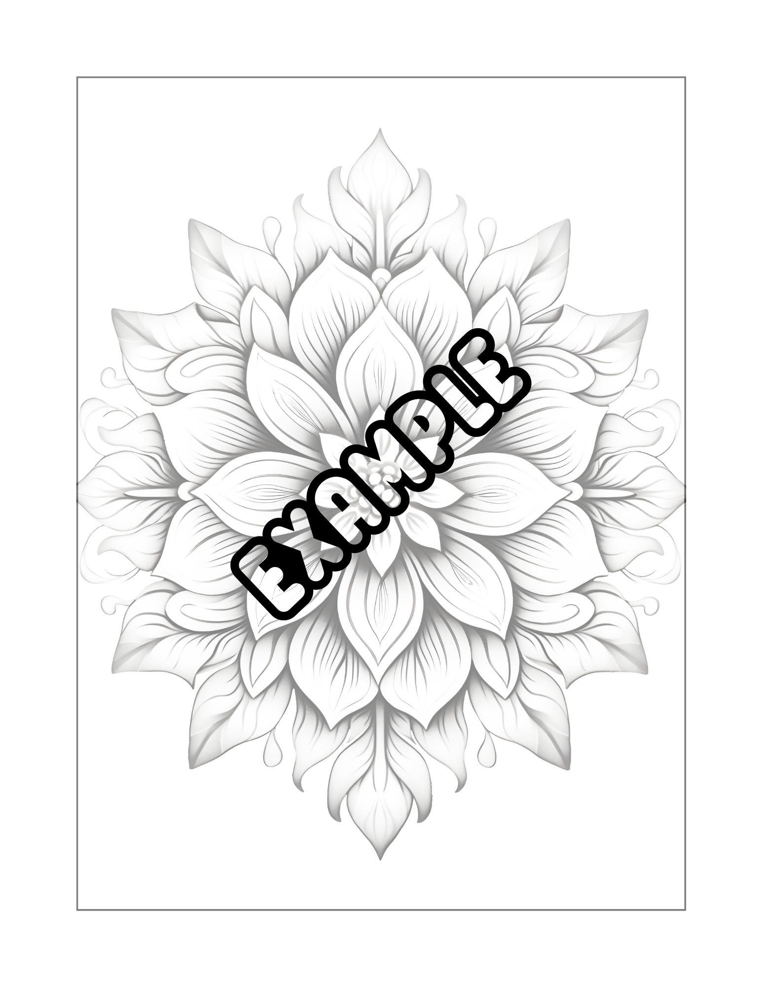Mandala Flower Coloring Pages for Adults, Coloring Book for Stress ...
