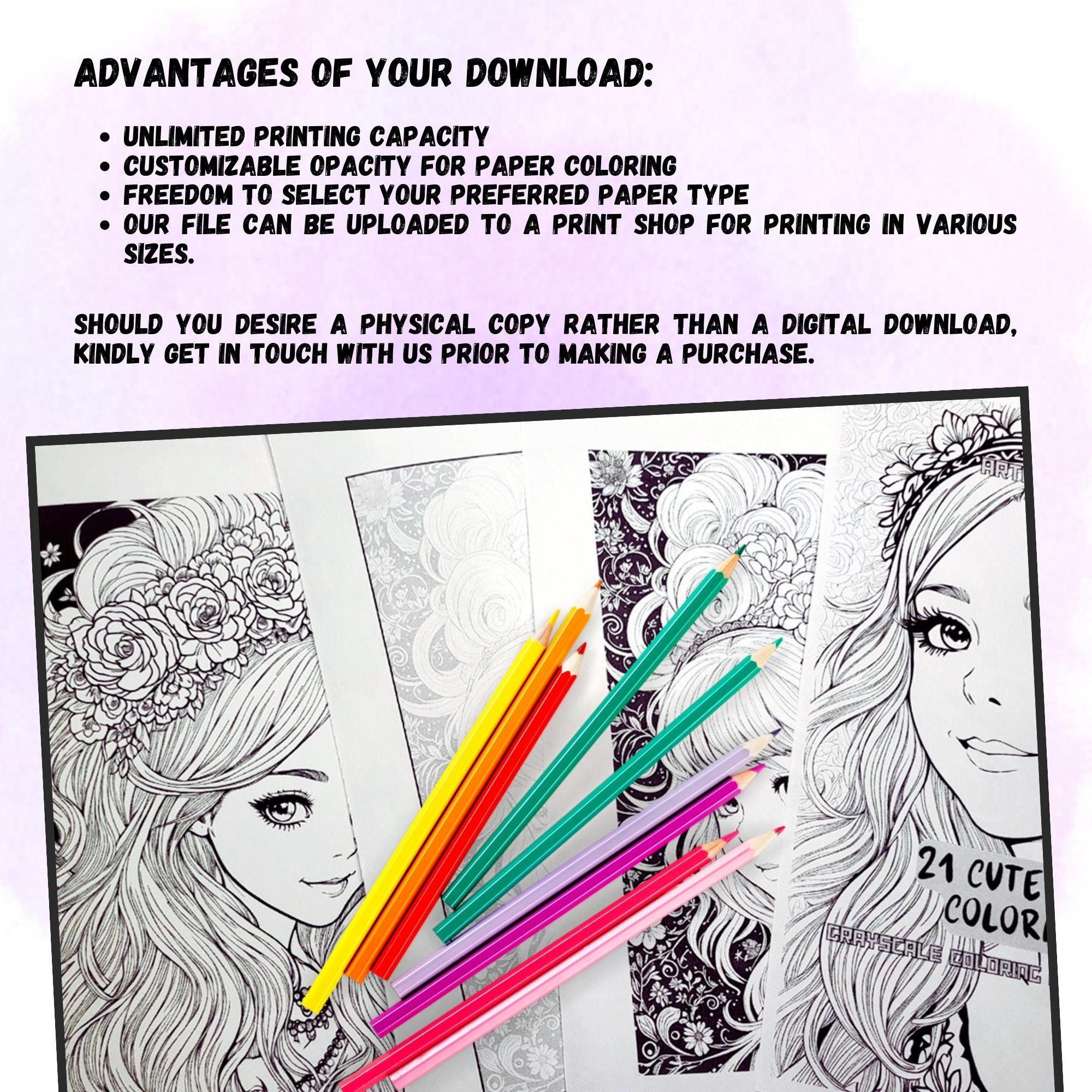 25 Model Portrait Coloring Pages for Adults, Coloring Book for Stress ...