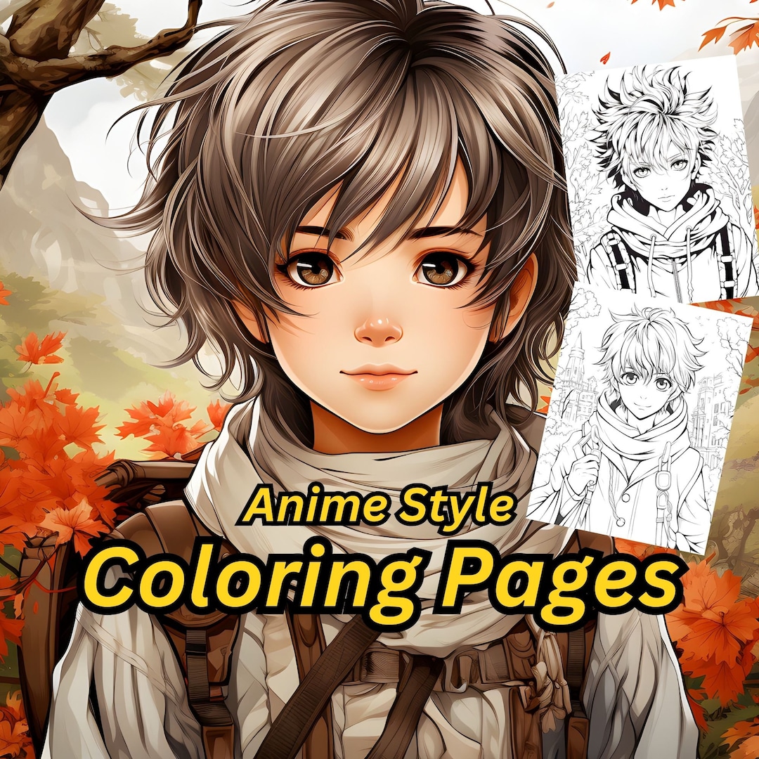 20 Anime Portrait Drawing Coloring Pages for Kids and Adults, Coloring ...
