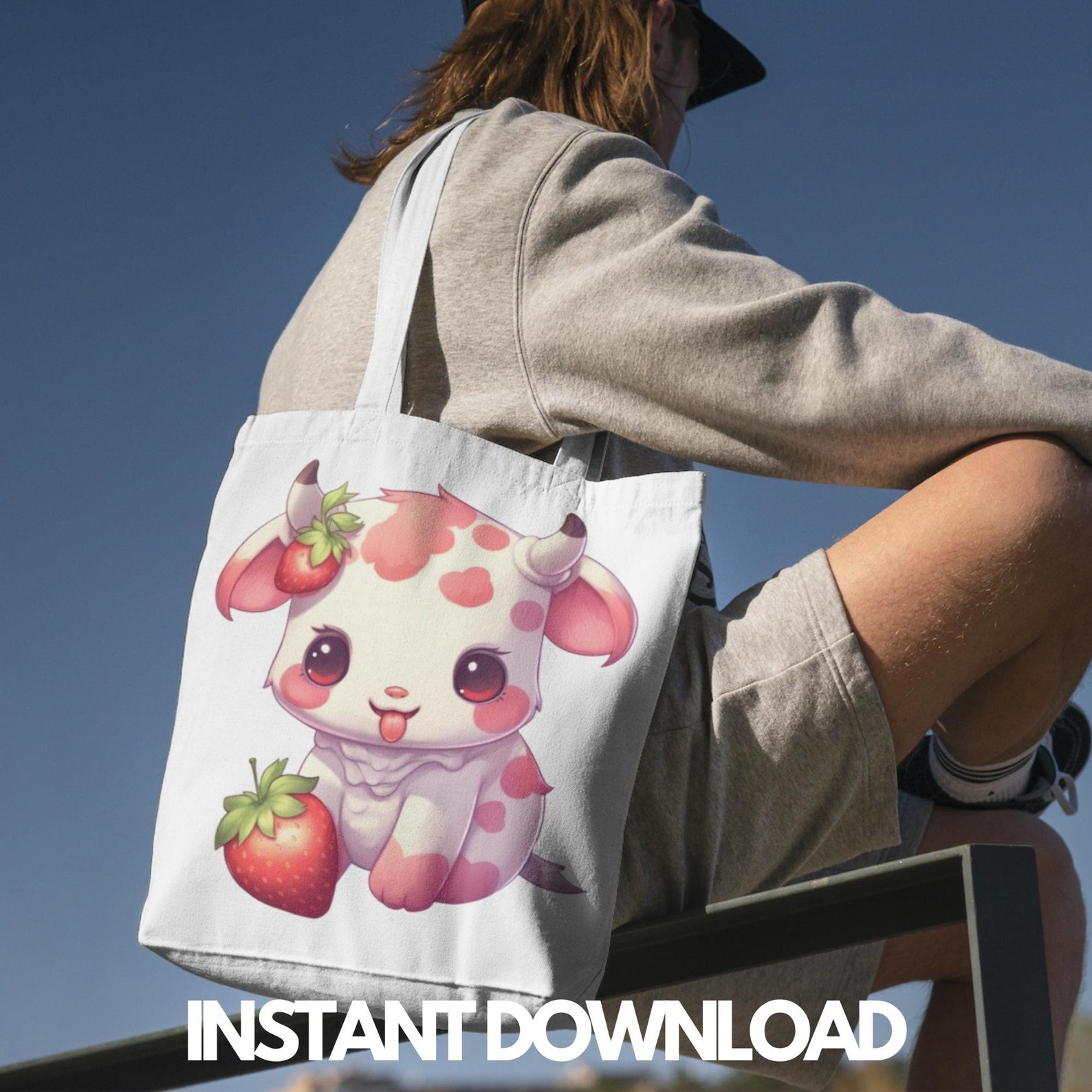 Strawberry Cow SVG PNG JPG | Pink Cow Clipart | Cute Cow | Baby Cow ...