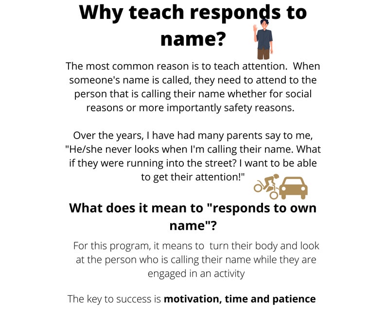 Teaching Responding to Name With Children/persons With Autism - Etsy