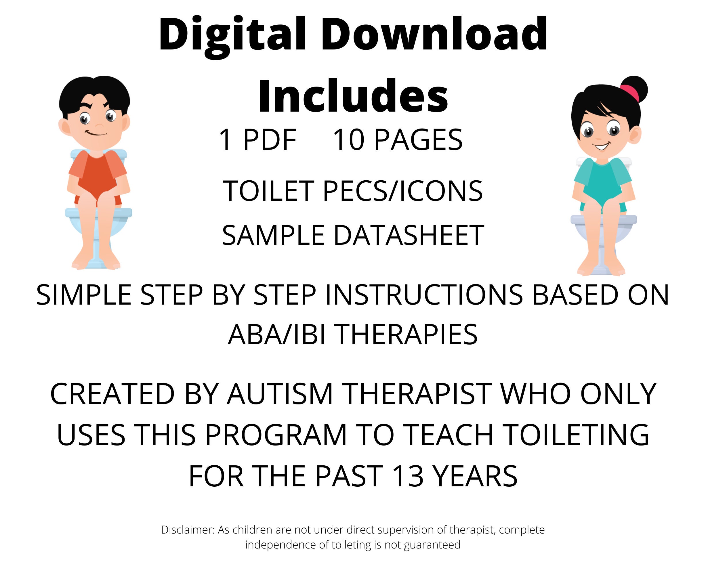 Toilet Training for Children/persons With Autism - Etsy