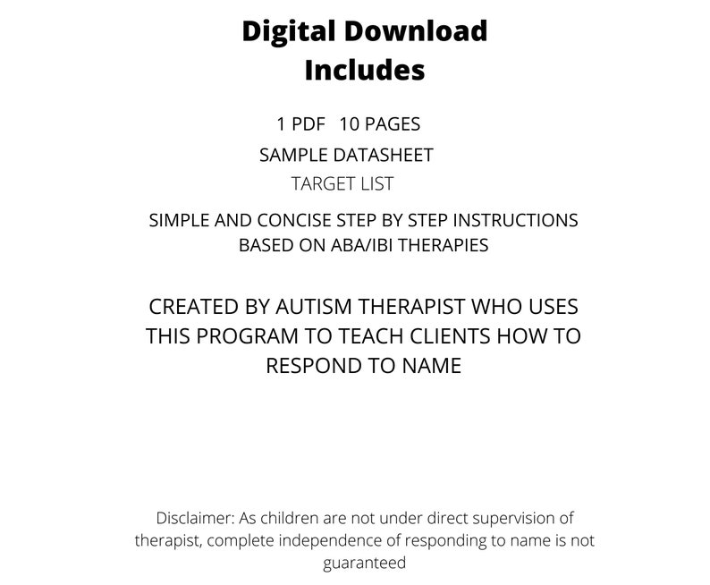 Teaching Responding to Name With Children/persons With Autism - Etsy