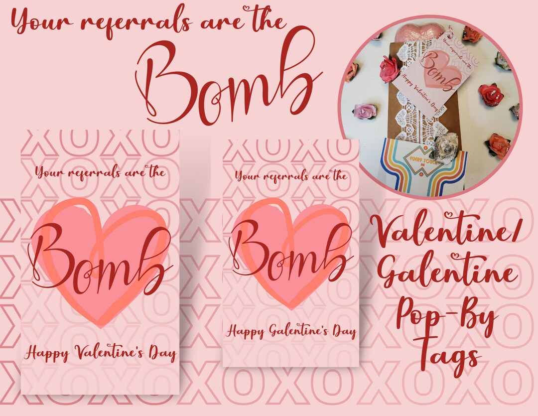 Pop-by Tags Printable Valentine's Galentine's Real Estate Pop-bys - Etsy