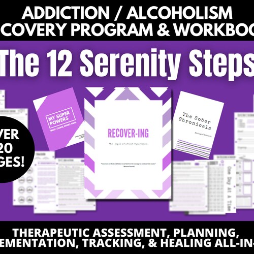 12 Step Sobriety Printable Journal Alcoholics Anonymous Etsy