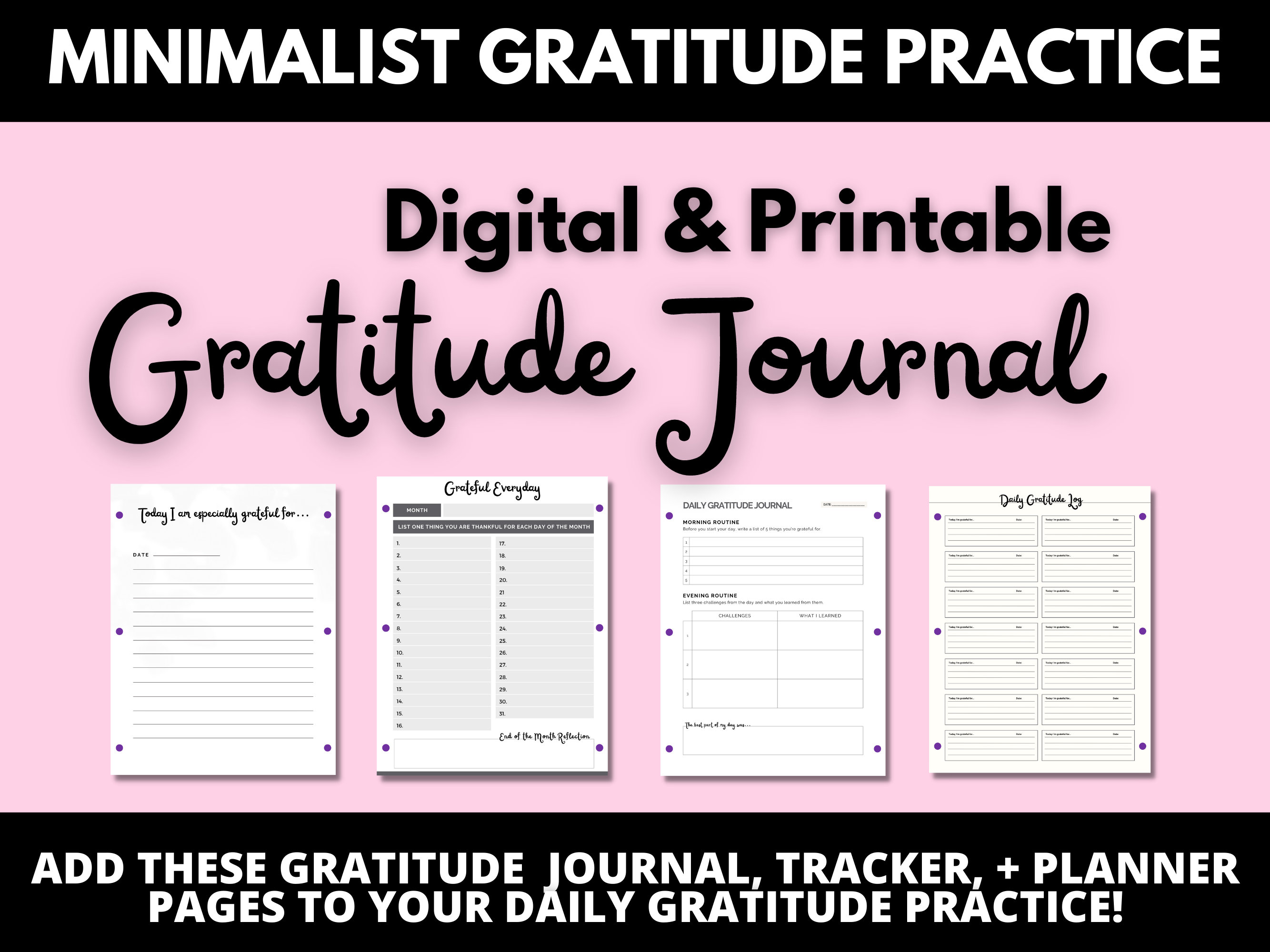 Gratitude Journal | Digital & Printable Daily Gratitude Practice ...