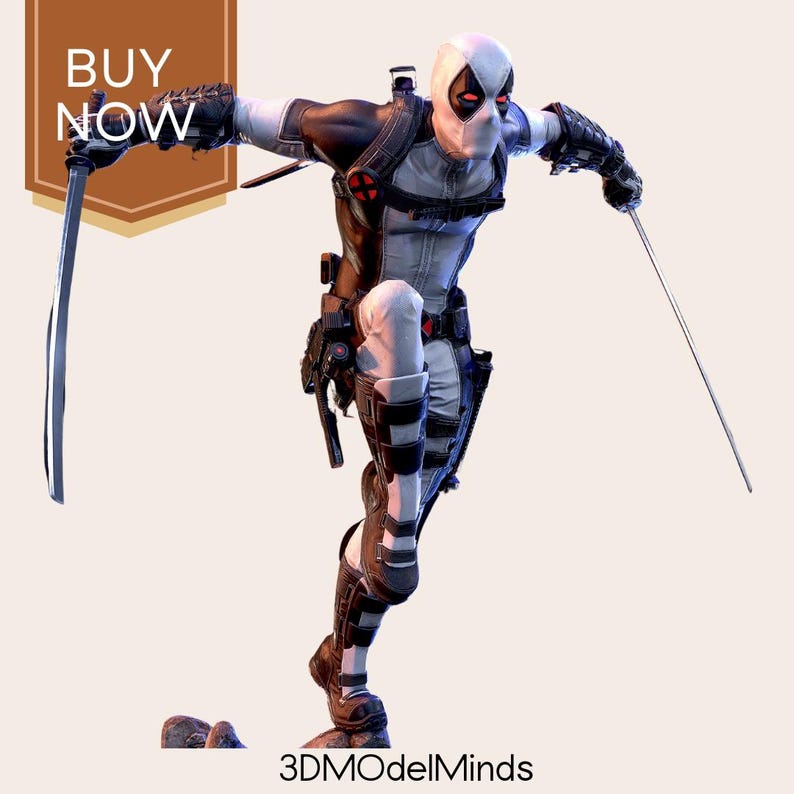 Deadpool With 2 Swords STL File, 3D Digital Printing STL File for 3D ...