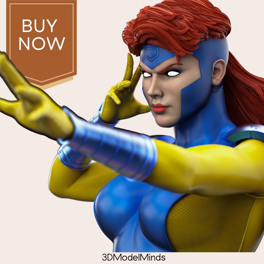Jean Grey STL File, 3D Digital Printing STL File for 3D Printers, Movie ...