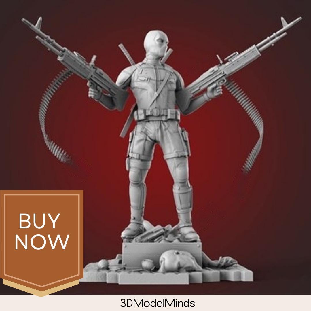 Deadpool With 2 Guns STL File, 3D Digital Printing STL File for 3D ...