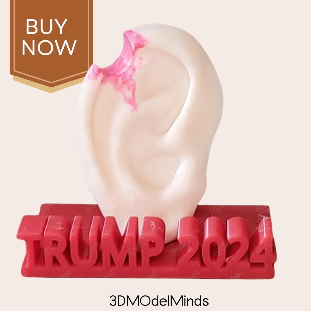 Trump Ear Shot STL File, 3D Digital Printing STL File for 3D Printers ...