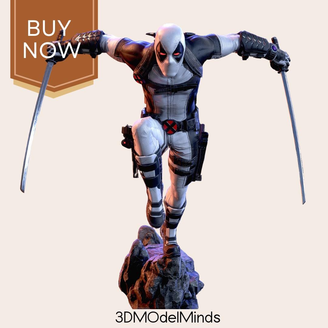 Deadpool With 2 Swords STL File, 3D Digital Printing STL File for 3D ...