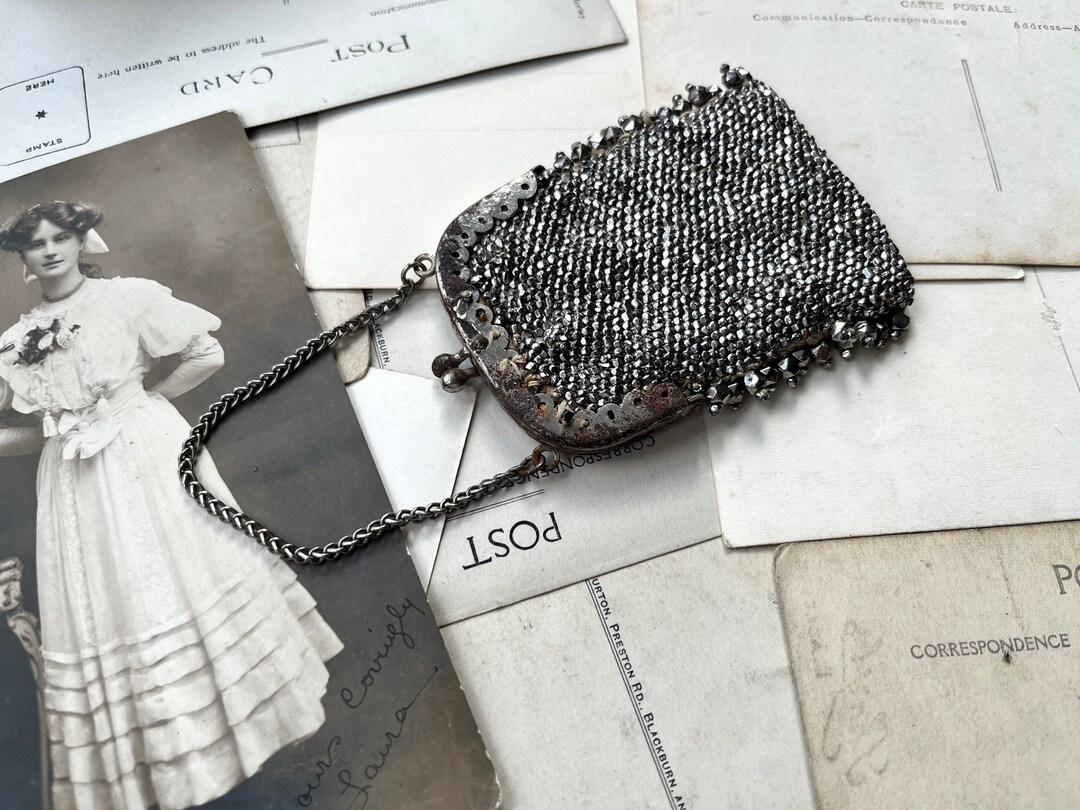 Antique PURSE Cut Steel Bead Victorian or Earlier Evening Bag - Etsy
