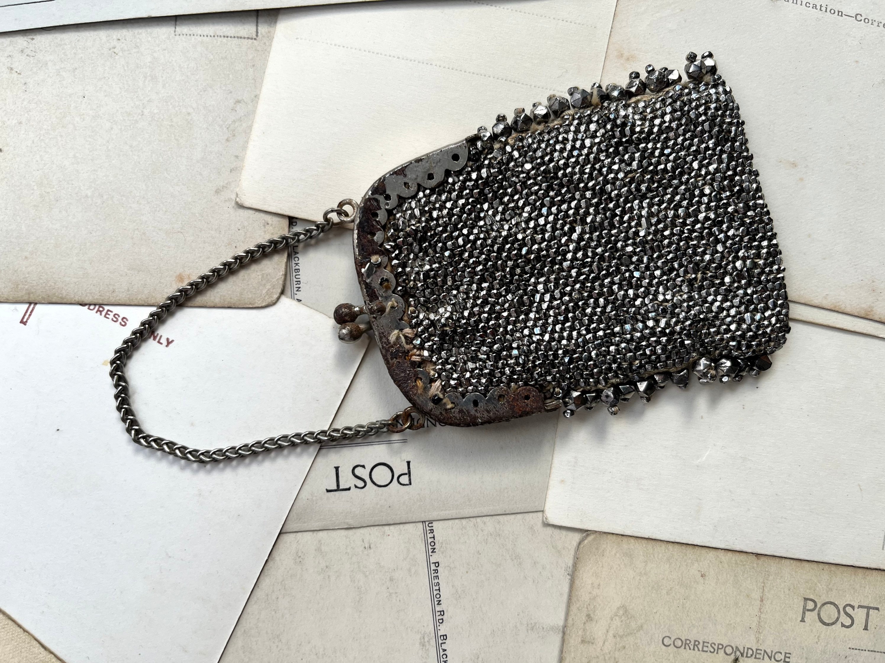 Antique PURSE Cut Steel Bead Victorian or Earlier Evening Bag - Etsy